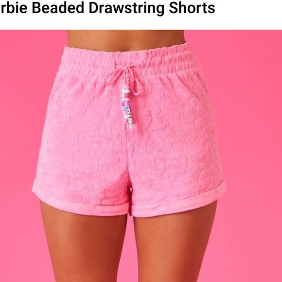 Barbie | Shorts | New Pink Barbie Beaded Flower Shorts | Poshmark